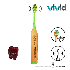 Dental Patient Travel Bag, Zipper Pouch Travel Kit – Includes Toothbrush, PTFE floss – Multicolored (Kids, Pack of 12, Battery Toothbrush)