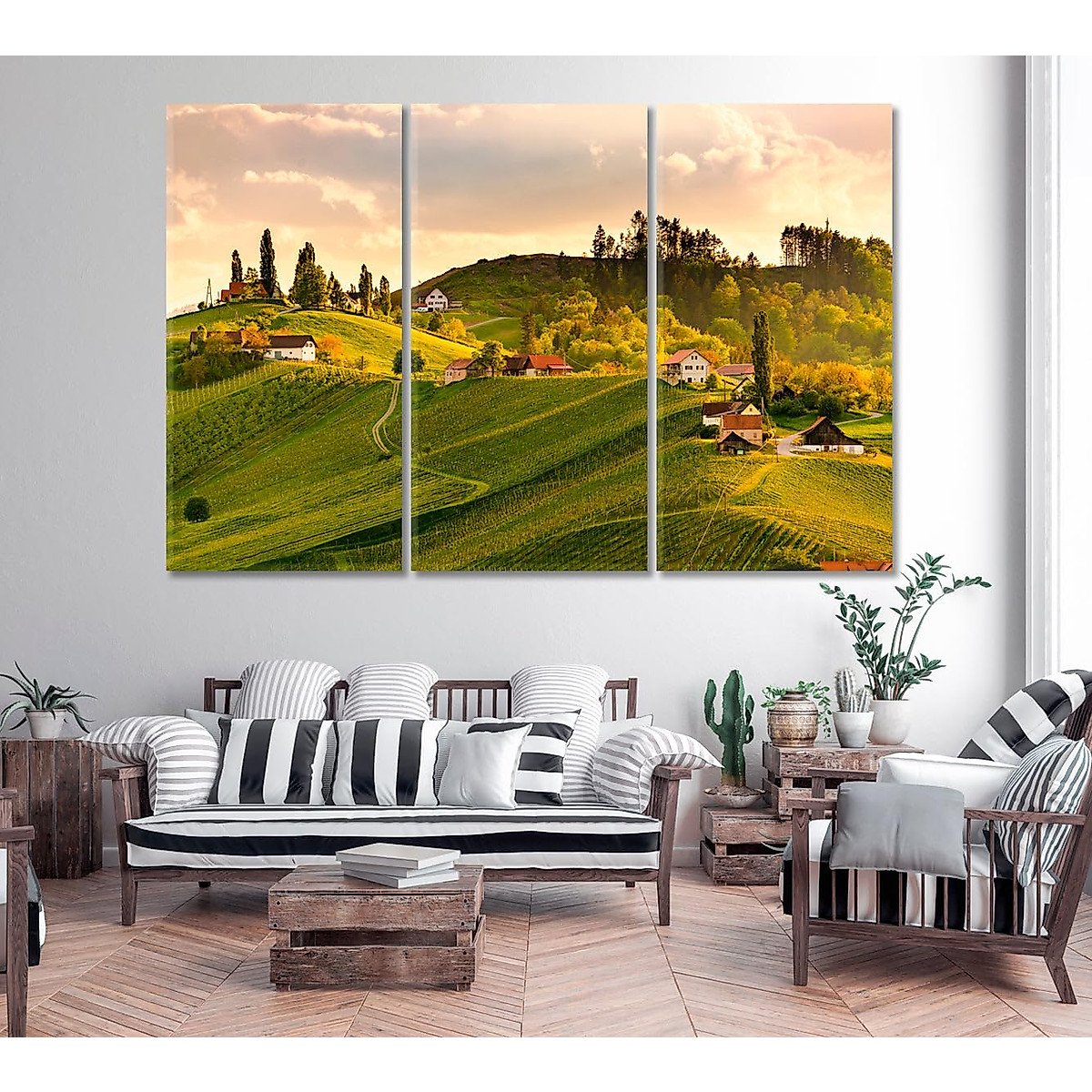 Vineyard Landscape South Styria Austria Canvas Print 1 Panel / 36x24 inches