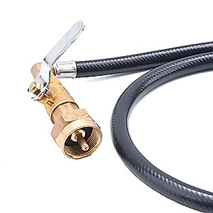 GasSaf 3FT Propane Refill Adapter Hose, Propane Refill Kit with ON/Off Control Valve for Filling 1 lb Propane Tank Cylinder Bottle