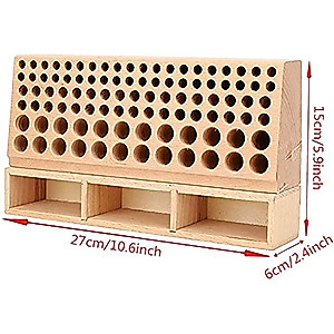 98 Holes Leather Craft Tool Holder Box, Leather Tool Holder Wooden Leather Craft Tool Holder for Leather Working Making Punch Tools Organizer Storage