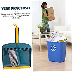 ORFOFE 1 Set Kitchen Broom Fireplace Broom Mini Broom Short Handle Broom Soft Bristle Broom Shovel Brush Combination Mini Dustpan Cleaning Broom Small Dustpan Tiny Brush Dustpan Pp Green