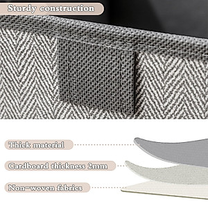 EITMOW Storage Baskets, 11-Inch Woven Fabric Bins, Storage Cubes with Reinforced Handles, Organizer Bins for Closet Shelves, Foldable, Clothes. (2PCS/Beige-11*11*7.8inch)