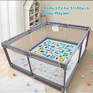 Baby Play Mat,Baby Floor Play Mats 50 x 50 Babies Playmat Compatible with TODALE Suposeu LIAMST Ajulkrio Baby Playpen Non-Slip Indoor Outdoor Infant Play Mat Foldable Toddlers Crawling Floor Mat