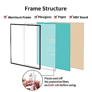 LaVie Home 16x20 Picture Frame Gold Aluminum, Classical and Fashionable 16x20 Frame for Wall Mounting Displaying, Perfect for Home Decor, Office Decor