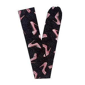 Stethoscope Covers Handmade Variety Patterns Colors 100% Cotton Scrunchie (Black with Pink High Heels)