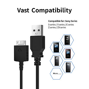 FEIYIU Replacement USB MP3 MP4 Player Charger Charging Cable - Compatible with Sony Walkman NWZ - A, S, E, X, Z Series - 5FT