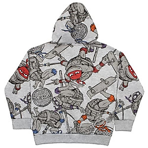 Nickelodeon Teenage Mutant Ninja Turtles Mutant Mayhem Pullover Hoodie for Kids and Toddlers (Size 8, Grey)