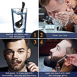 Beard Growth Kit - Derma Roller for Beard Growth, Beard Growth Oil(2 Pack), Beard Roller, Beard Balm, Beard Comb, Beard Growth Products for Patchy Beard - Christmas Gifts for Men Husband Boyfriend Dad
