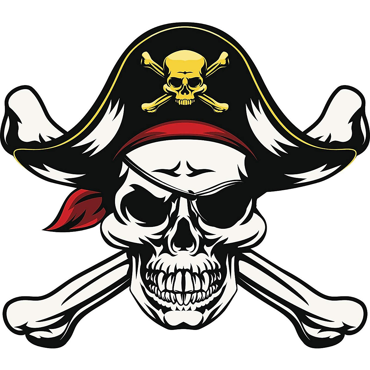 Pirate Skull and Crossbone with Eye Patch and Captain Hat Steel Bottle Stopper Winestopper