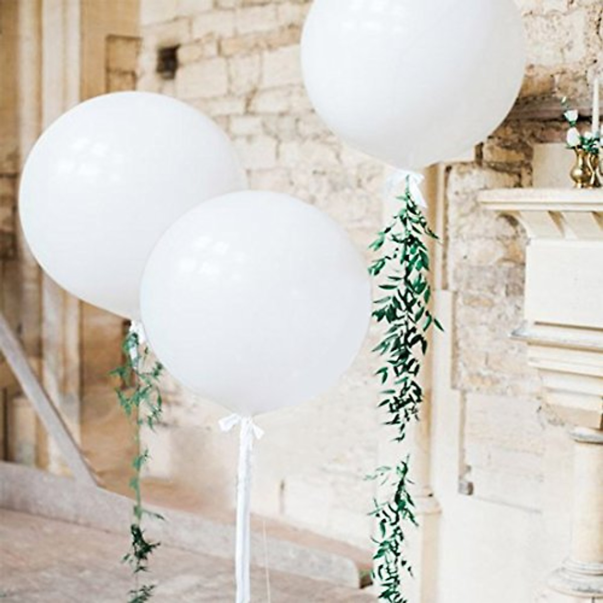 5 Big Balloons - 36 Inch Round Balloons - Extra Large & Thick Balloons Reusable Giant Latex Balloons for Wedding/Birthday Party Decorations, Photo Shoot and Festivals Christmas Decorations White