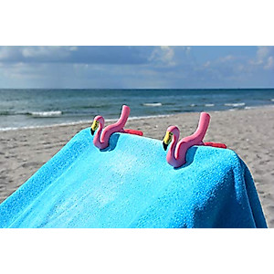 O2COOL Boca Clips Beach Towel Clips - Red White And Blue Popsicle