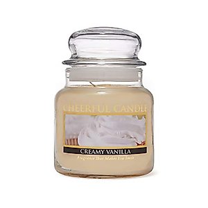A Cheerful Giver - Creamy Vanilla Scented Glass Jar Candle (16 oz) with Lid & True to Life Fragrance Made in USA