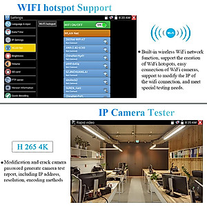 ELECTOP Upgraded 7 inch IPS Touch Screen IP Camera Tester, Support AHD, TVI, CVI & CVBS CCTV Tester Security Analog Tester with PTZ/POE/WIFI/4K H.265/HDMI in&Out/RJ45 TDR/Firmware