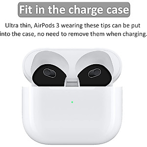 A-Focus 5 Pairs [ Fit in Case ] Compatible with AirPods 3rd Ear Tips Replacement Ultra Thin Grip Tips Anti Slip/Scratch Eartips Earbuds Cover Skin Accessories for New AirPod 3, 3 White 2 Black