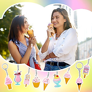 Sasylvia 36 Ice Cream Party Gifts Christmas Gift Ice Cream Party Favors Keychain Cute Ice Cream Party Decorations Appreciation Thank You Gifts
