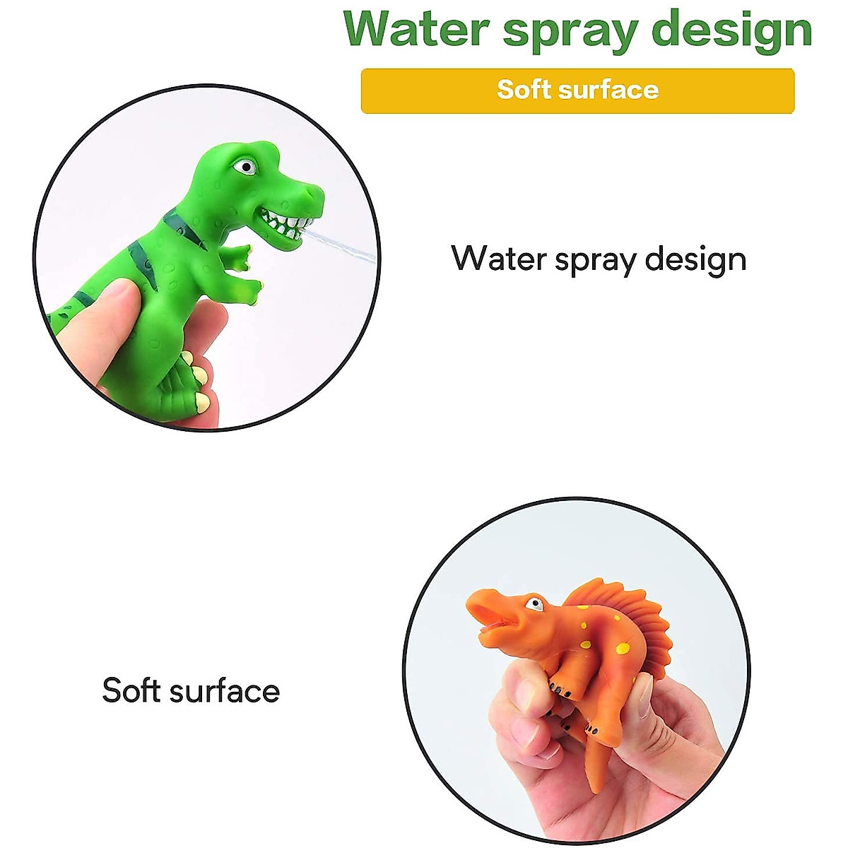 Bath Toys, Bath Toys Toddlers 2-4, Dinosaur Toddler Bath Toys, Educational Color & Species Recognition, Hole-Free Design, Ideal for Birthdays & Theme Parties