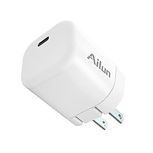Ailun 20W USB C Power Adapter,PD Port Wall Charger Block Foldable Fast Charge for iPhone 14/14 Pro/13/13 Pro/12 Pro Max/12/12 Pro/12 Mini/11,Galaxy,Pixel 4/3, iPad Pro (Cable Not Included)