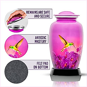 Blessbuy Cremation urn for Ashes for Women, Handcrafted Hummingbird urn for Human Ashes Adult Female, Large Burial urns for Ashes up to 200 LBS.…