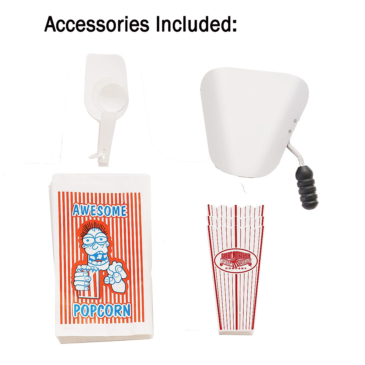 Great Northern Popcorn Foundation Popcorn Machine with Cart - 8oz Popper with Stainless-Steel Kettle, Warming Light, and Accessories, Black