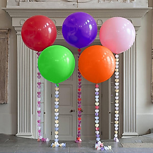 LEEZZIZZ Giant Balloons 36 Inch Large Balloons Latex, Big Balloons, 9 Pcs Jumbo Balloons Bluk for Kid's Party Wedding Birthday Supply Decorations. Multi