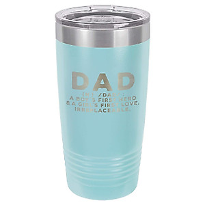 DAD DEFINITION LIGHT BLUE 20 oz Drink Tumbler With Straw | Laser Engraved Travel Mug | Compare To Yeti Rambler | Gift Idea Dad For Father's Day & Birthday | OnlyGifts.com