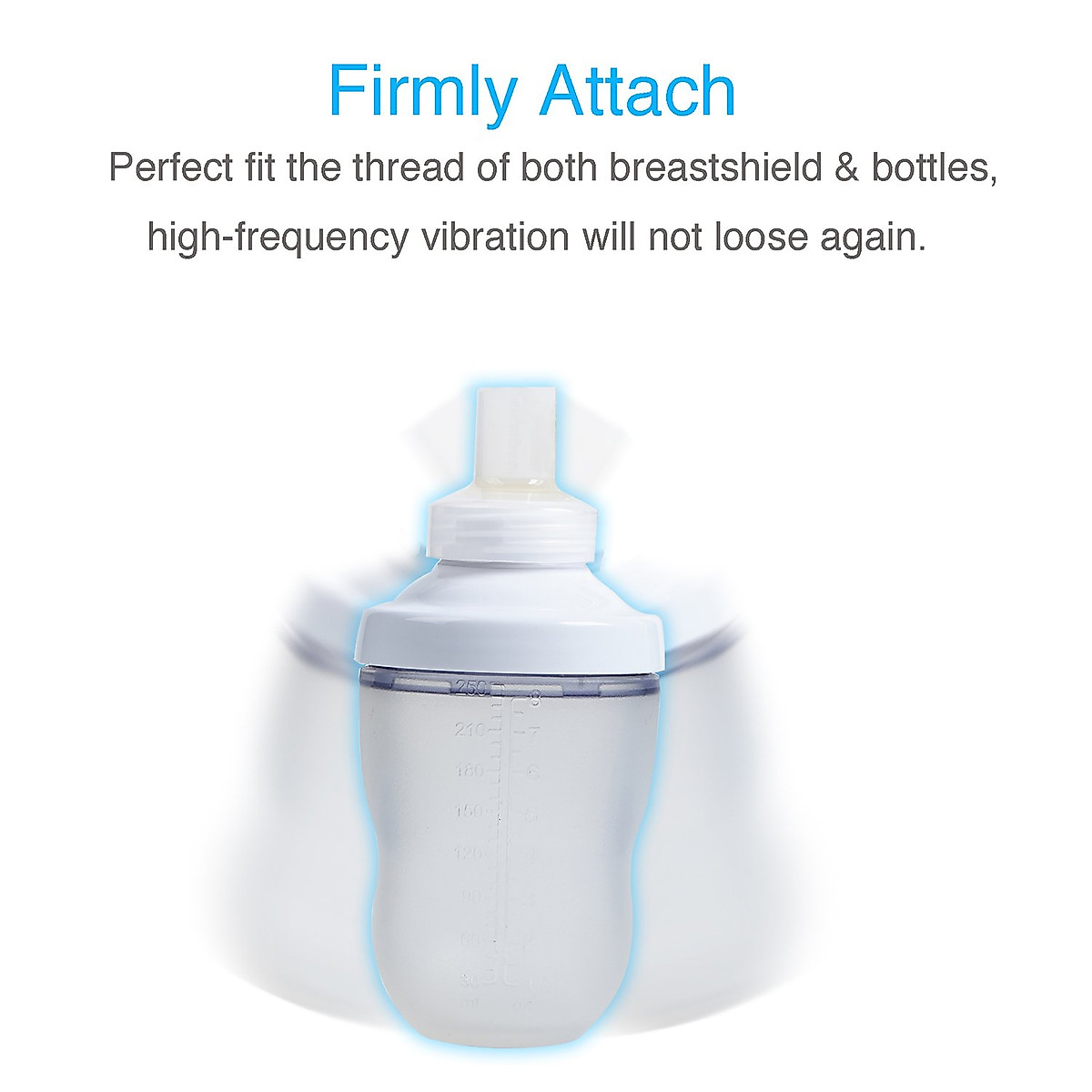 Papablic Direct Pump Bottle Adapter for Medela, Ameda Breastpumps to Use with Comotomo Baby Bottle, 2 Pack