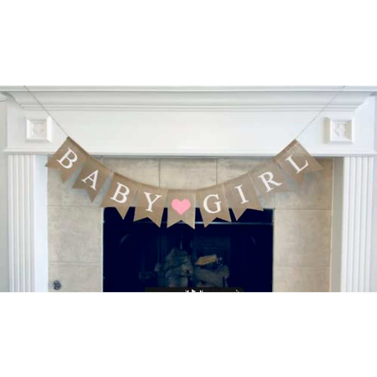 Shimmer Anna Shine Baby Girl and Gifts Burlap Banner for Baby Shower Decorations and Gender Reveal Party (Pink Hearts)