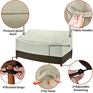 LBW Round Outdoor Furniture Covers Waterproof Patio Table&Chair Set Cover UV Protection Anti-Fading Outdoor Furniture Cover 72"D x 23" with Storage Bag