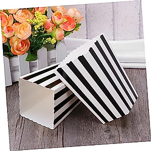 jojofuny 24pcs Popcorn Boxes Candy Containers Disposable Containers Snack Box Container Popcorn Bags Buckets Cardboard Container Popcorn Buckets Popcorn Boxes Party Bags Black Gift Box