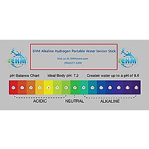 Alkaline pH Water Filter Stick Small Portable Hydrogen Mineral Purifier Tourmaline, Germanium, Maifanshi Stones – Naturally Increases pH Levels & Decreases ORP