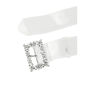 Allegra K Ladies Grommet Clear Waist Belts for Jeans Transparent Belts Pin Buckle 66-79cm/25.98-31.10" Clear