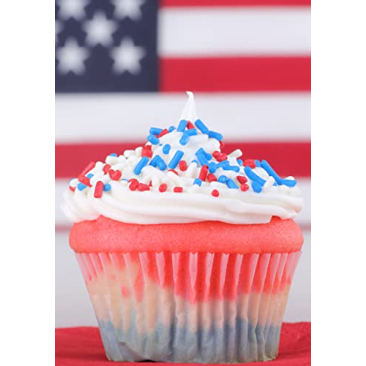 Pillsbury Funfetti 4th of July Bundle, 1 of each: Stars & Stripes Cake Mix and Vanilla Frosting with Candy Bits with By The Cup Frosting Spreader