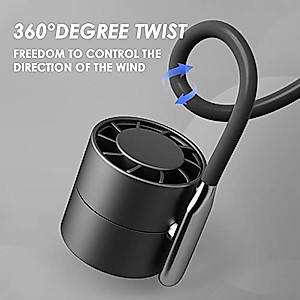 Cosyzone Portable Neck Fan, Hands Free Rechargeable Neck Fan Long-lasting, 360°Cooling Hanging One-touch Fan, Personal Fan 3 Speeds Adjustable for Outdoor Sport Traveling Camping - Black