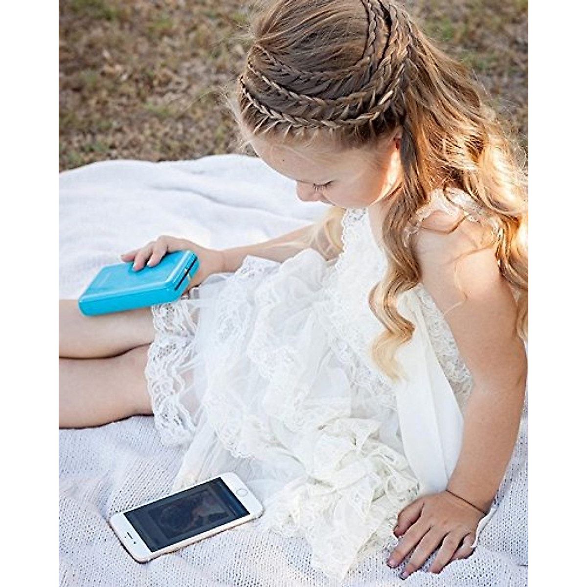 Zink Polaroid ZIP Wireless Mobile Photo Mini Printer (Blue) Compatible w/ iOS & Android, NFC & Bluetooth Devices