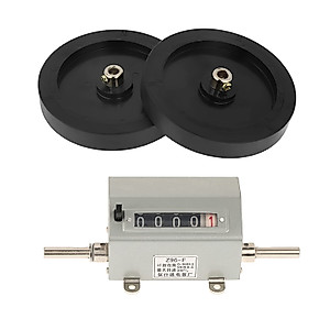 Length Counter, 1 Pack 5 Digits 0-9999.9 Mechanical Length Counter Max Speed 350RPM Grey Reset with Rolling Wheel for Record of Weaving, Plastic Film, Leather, etc