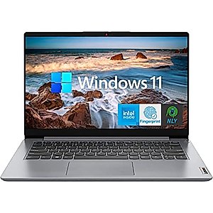 Lenovo 14" IdeaPad Laptop with Fingerprint Reader (Latest Model), Full HD Anti-Glare Display, Intel Quad Core i5-1135G7, 20GB RAM, 1TB SSD, Intel Iris Xe Graphics, USB Type-C, NLY MP, Windows 11