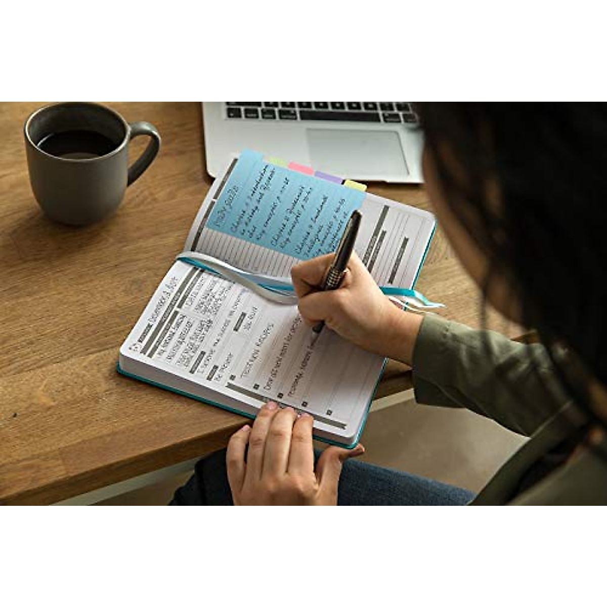 Sticky Notes Spring Colors by Panda Planner - Bookmark, Prioritize and Set Goals with Color Coding - 60 Ruled Lined Notes (4x6"), 40 Dotted Notes (3x4"), 40 Blank Notes (2.7x4.2") - 140 Total Tab