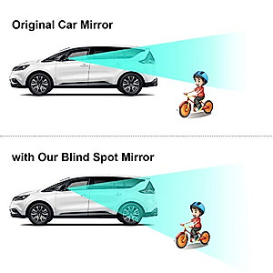 POMFW Blind Spot Mirror, 2 inch Rearview Convex Side Mirrors for Cars SUV Truck Van Stick on 3M Adhesive, Rear View HD Glass Frameless Sway Rotate adjustable Wide Angle 2PCS (Fanshaped)