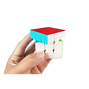 INTEGEAR Speed Cube 3x3 Stickerless with Stand and Tutorial – Easy Turning, Smooth Play, Durable Magic Puzzle Toy for Kids and Adults