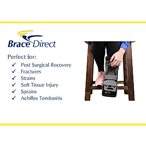 Brace Direct Full Shell Walker Boot (Lg) + Frozen Ice Cold Therapy Machine- Boot for Toe, Foot or Ankle Injury, Fractures, Sprains and Cold Circulating Therapy Unit