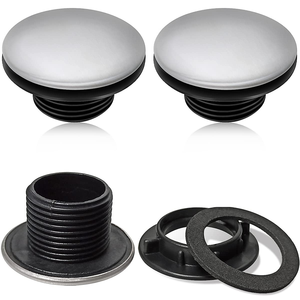 3 Pieces Silver Faucet Hole Cover Sink Faucet Hole Cover Kitchen Tap Hole Cover Sink Caps for Top Holes Stainless Steel(1.2 to 1.6 inch in Diameter)