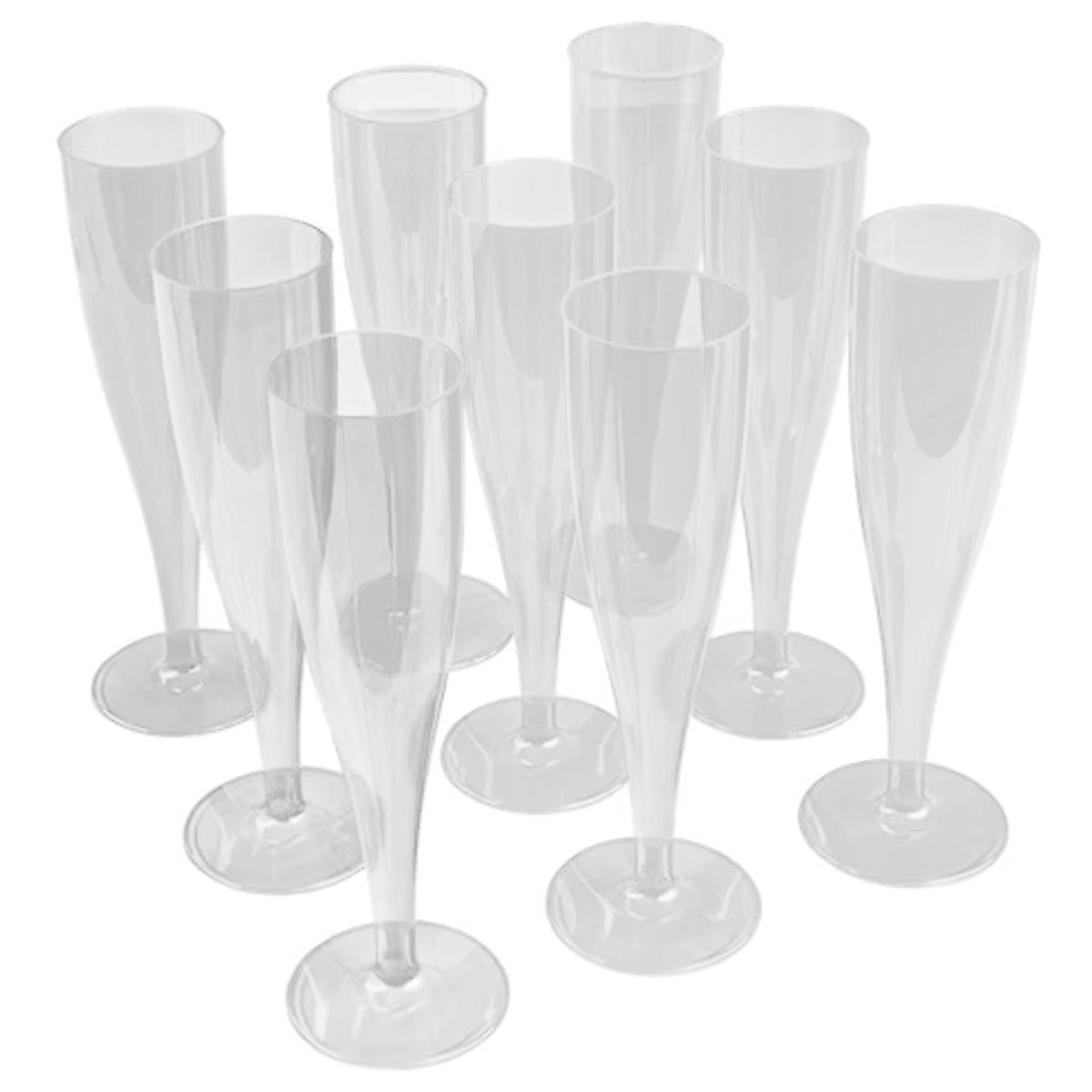 24 Pc Plastic Champagne Flutes Disposable Wine Glasses Mimosa Cups Wedding 6oz Clear Glassware Beverage Events Shatterproof Toasting Catering Holidays Thanksgiving Drinkware Drinking Dish Tableware