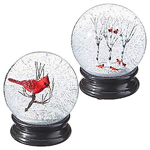 Raz Imports Mister Snowman 4.75" Cardinal Water Globe Asst of 2