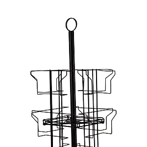 FixtureDisplays® 8" Wide Pocket (Fits 7x5") Horizontal Greeting Card Display Spinning Greeting Holiday Card Rack Floor Stand. Pocket Size: 8"Wide X 7.2"High, 28 Pockets. 11711-BLACK-FBA