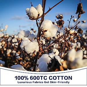 greenoak 100% Egyptian Cotton Pinch Pleated Queen Bedding Comforter Duvet Cover Sets, 1000 Thread 3 Pcs Ultra Soft Cotton Comforter Cover with Pillowcase (1 Duvet Cover + 2 Pillow Cases)