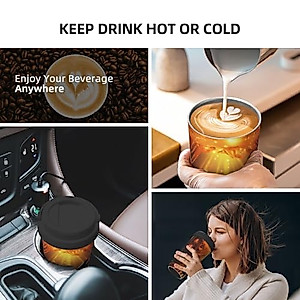 GTKSYNVE Reusable Coffee Mug with Lid and Handle, Musical Theatre Tumbler for Hot & Cold Drinks 16oz Stainless Steel Insulated Coffee Tumblers Double Wall Vacuum Thermal Cup