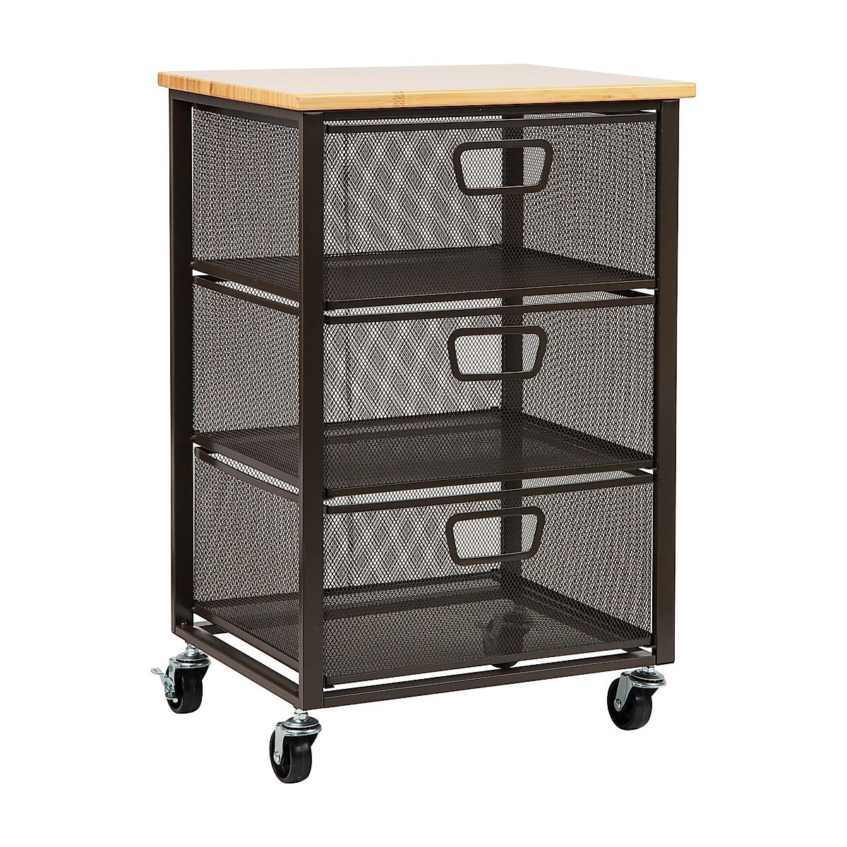 Mind Reader Rolling Storage Cart with 3 Drawers, File Storage Cart, Utility Cart, Office Cart Drawer Storage, Bathroom Storage