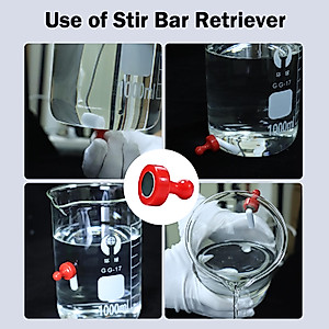 LVDALAB Magnetic Stirrer, Mini Magnetic Stir Plate with 4 Pcs Stir Bars and 1Retriever, 3000RPM Magnetic Stirrer Mixer Lab Stirrers, Max Capacity 2000ml, Brushless DC Motor 5 Gear Speed-Yellow