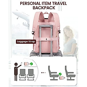 LOVEVOOK Laptop Backpack for Women, Fits 15.6 Inch Laptop Bag, Fashion Travel Work Anti-theft Bag, Business Computer Waterproof Backpack Purse, University Backpacks, Grey-Pink-Grey