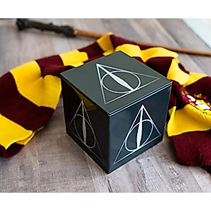 Ukonic Harry Potter Deathly Hallows Tin Storage Box Cube Organizer with Lid | 4 Inches